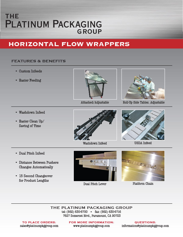 Horizontal (Flow) Wrappers PDFs | The Platinum Packaging Group